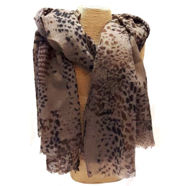Sjal med dyre-print i 100% ull - Bella Donna